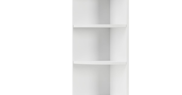 Modest Γωνιακό Πάνω Ντουλάπι Με Ράφια Λευκό 28X28X72Cm