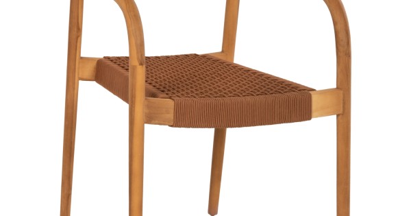 Πολυθρονα Oslo Hm9636.01 Ξυλο Teak Φυσικο & Μπεζ Σχοινι 55X54X80Y Εκ.