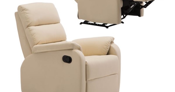 E9732-1 | Comfort Πολυθρόνα Relax Σαλονιού - Καθιστικού, Pu Μπεζ ...